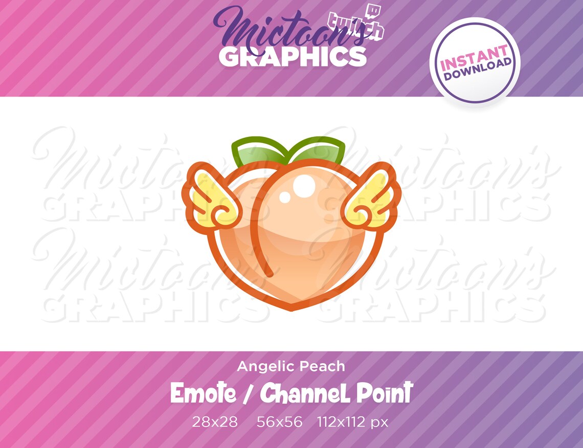 Twitch Angel Peach / Emote / Channel Point / Streamer Graphics / Peachy ...