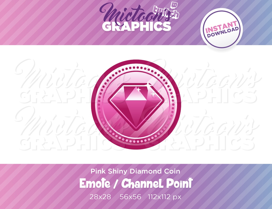 Twitch Pink Diamond Coin Emote / Channel Point / Streamer Graphics ...