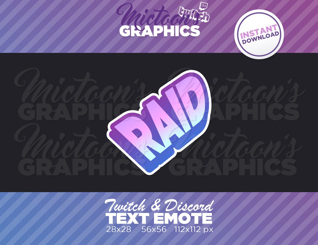Twitch Raid Emote / Text / Streamer Graphics / Discord / Gamer ...