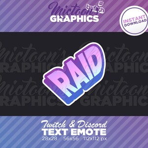 Twitch Raid Emote / Text / Streamer Graphics / Discord / Gamer ...
