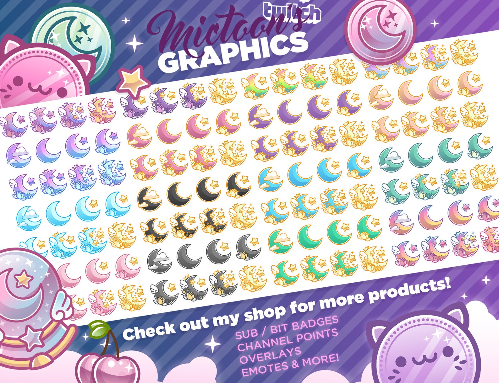 Twitch Royal Moon / Emote / Channel Point / Streamer Graphics - Etsy