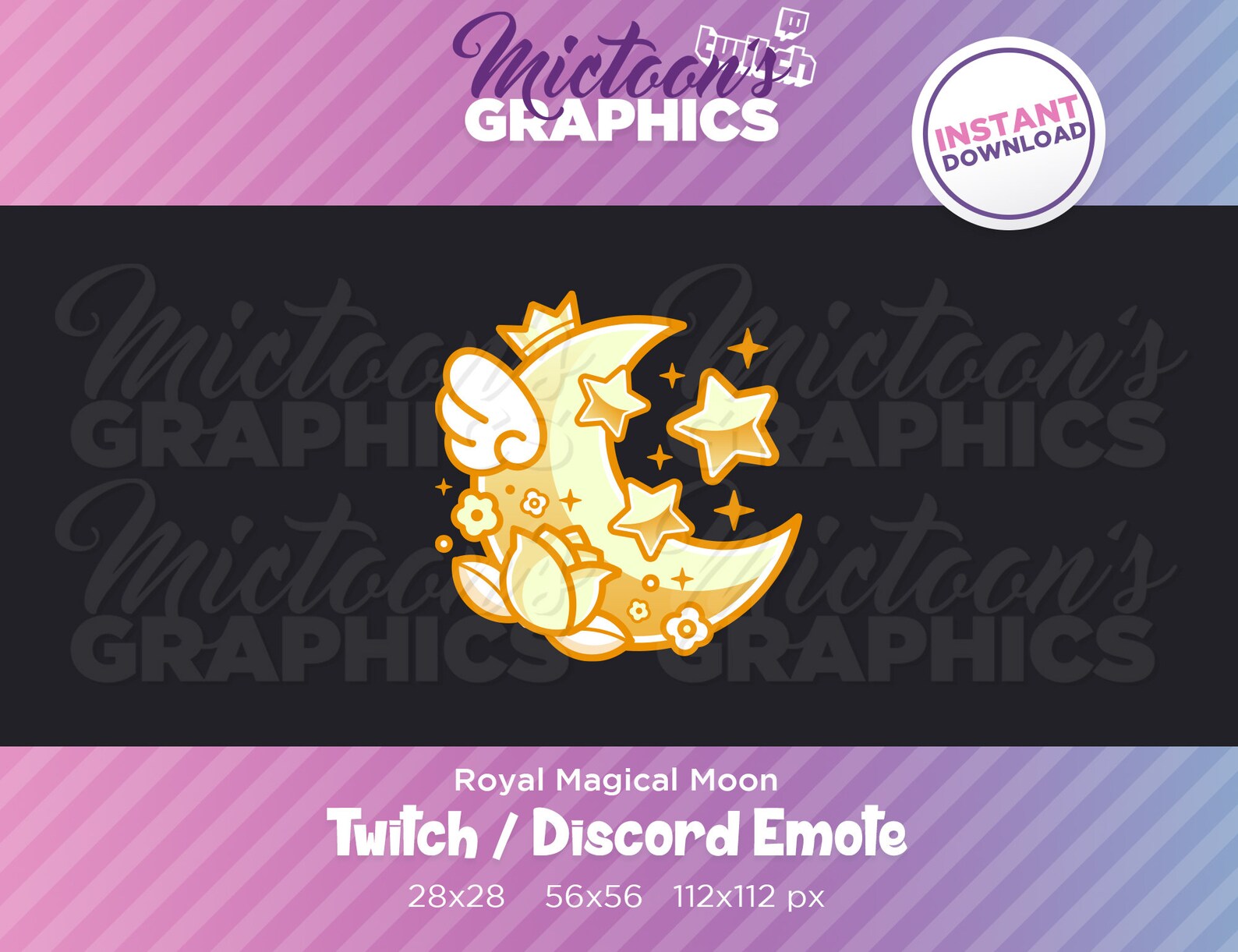 Twitch Royal Moon / Emote / Channel Point / Streamer Graphics / Discord ...