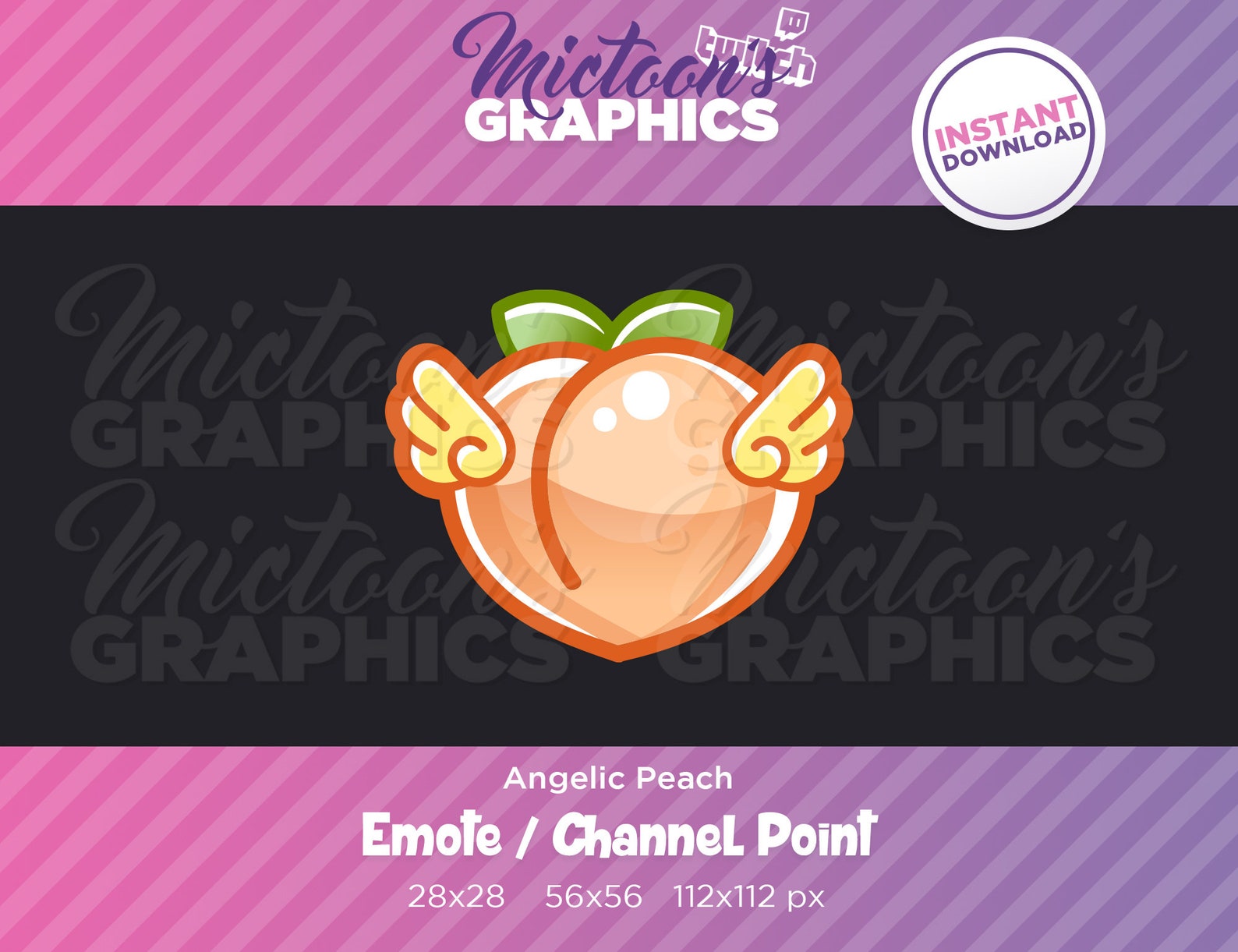 Twitch Angel Peach / Emote / Channel Point / Streamer Graphics / Peachy ...