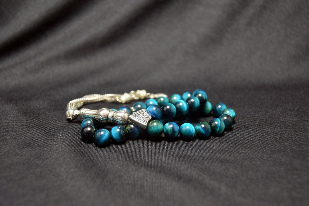 Turkish Islamic 33 Prayer Beads Tesbih Turquoise Tiger Eye - Etsy