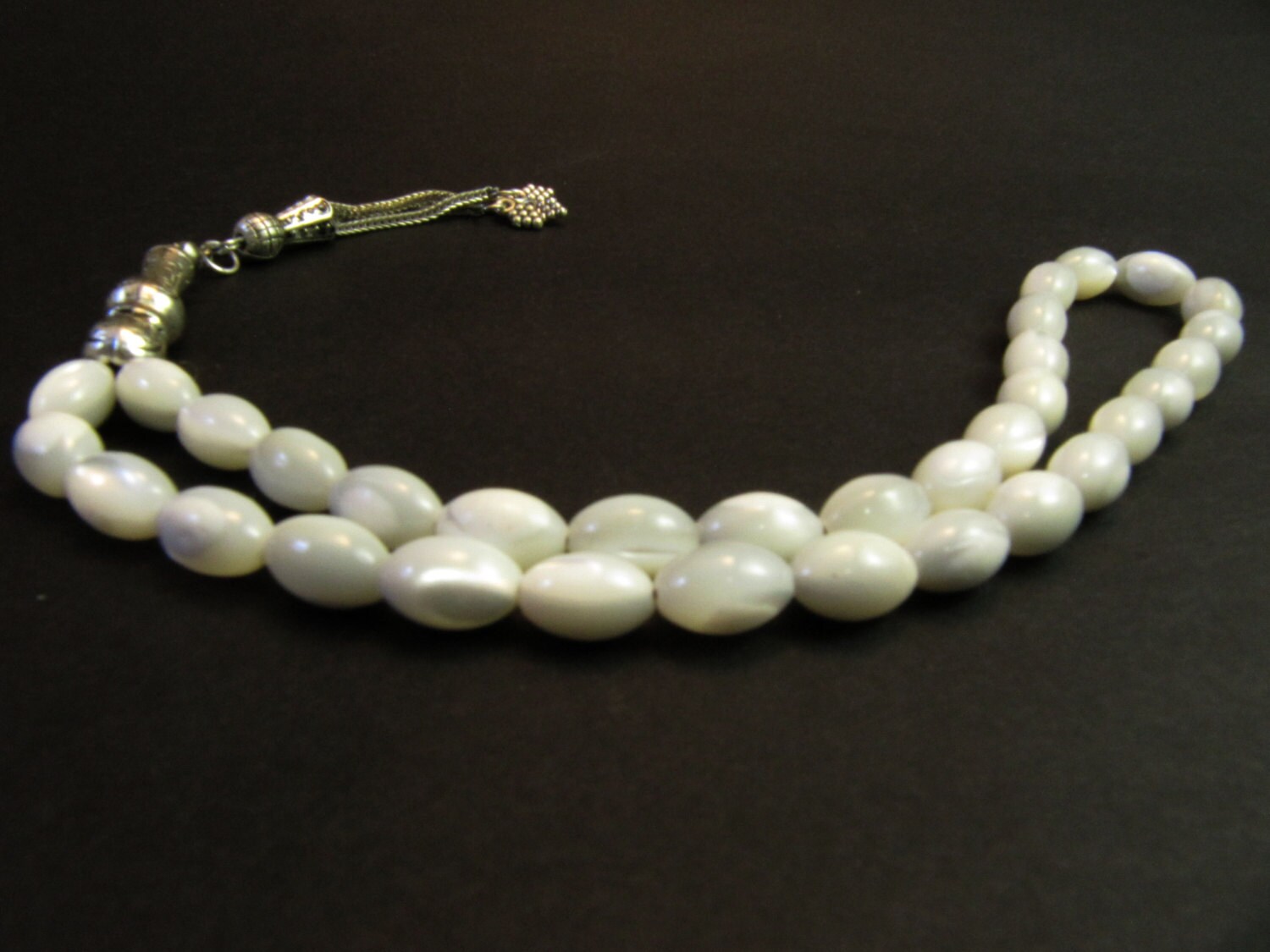 Turkish Islamic 33 Prayer Beads, Tesbih, White Mother of Pearl Beads ...