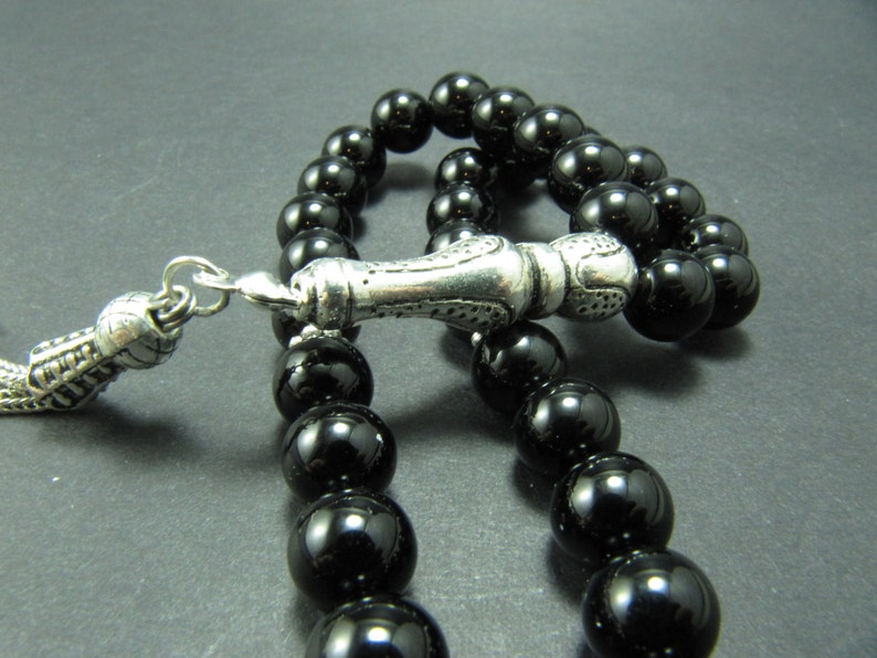 Turkish Islamic 33 Prayer Beads, Tesbih, Onyx Beads, Tasbih, Misbaha ...