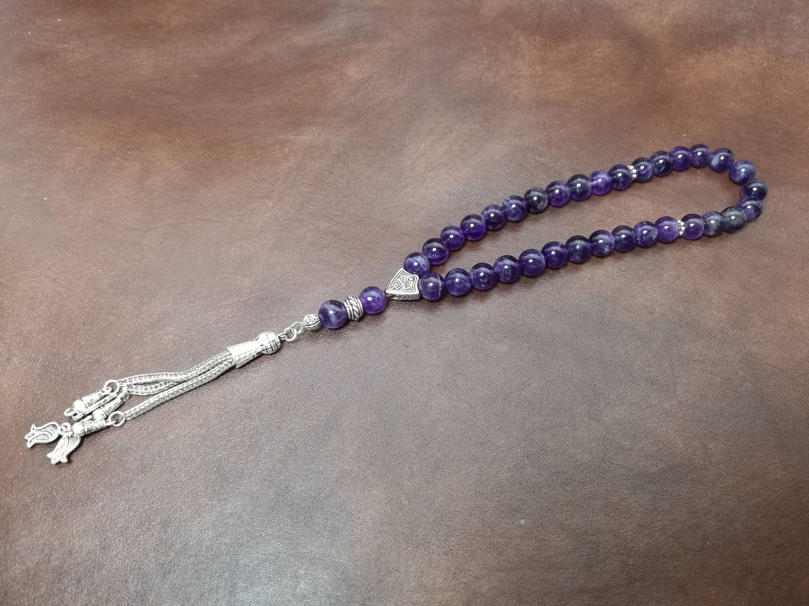 Turkish Islamic 33 Prayer Beads, Tesbih, Genuine Amethyst Beads, Tasbih ...