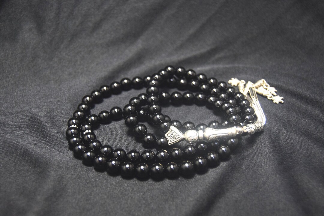 Turkish Islamic 99 Prayer Beads, Tesbih,onyx Beads, Tasbih, Misbaha ...