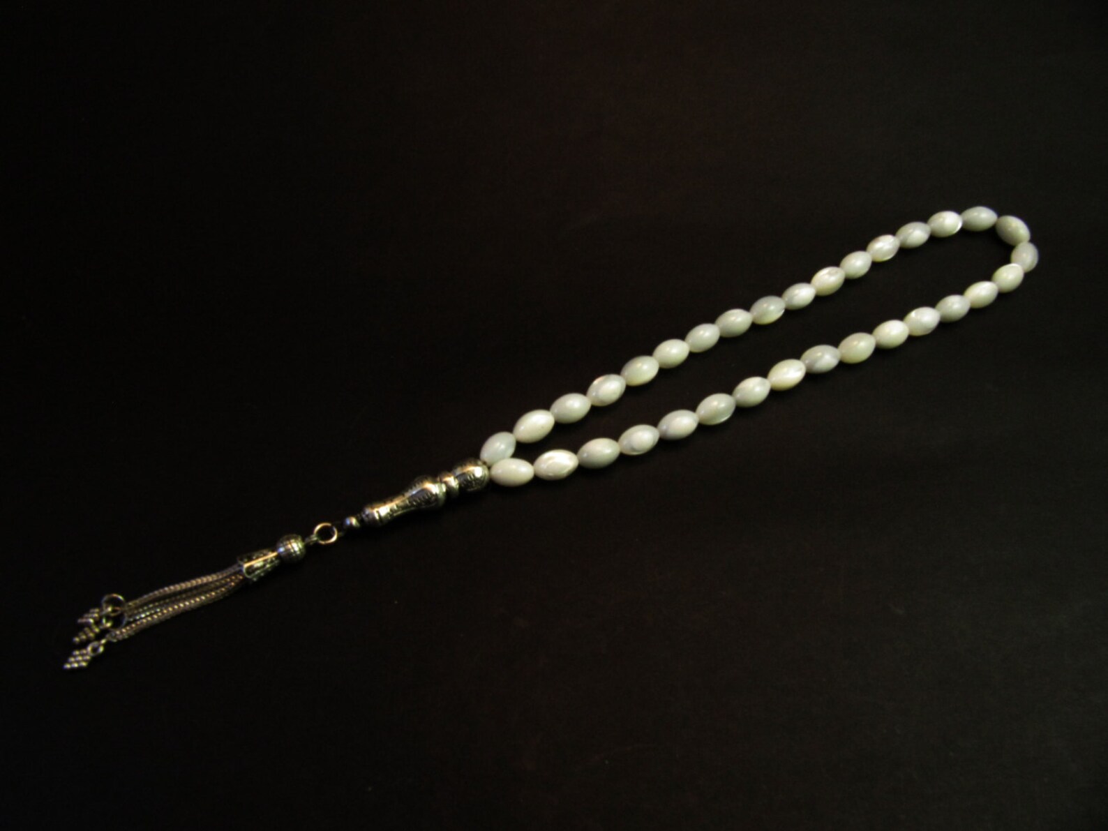 Turkish Islamic 33 Prayer Beads, Tesbih, White Mother of Pearl Beads ...