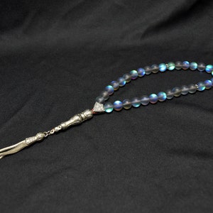 Turkish Islamic 33 Prayer Beads, Matte Aura Quartz Tesbih, Tasbih ...
