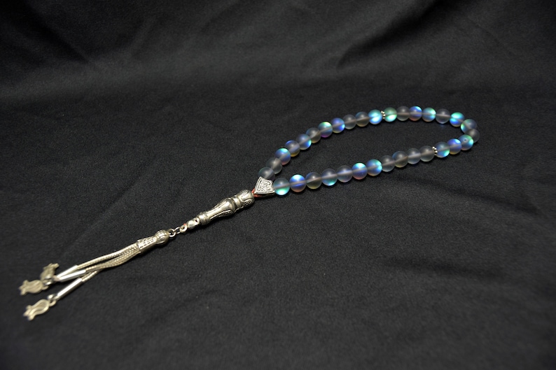 Turkish Islamic 33 Prayer Beads, Matte Aura Quartz Tesbih, Tasbih ...