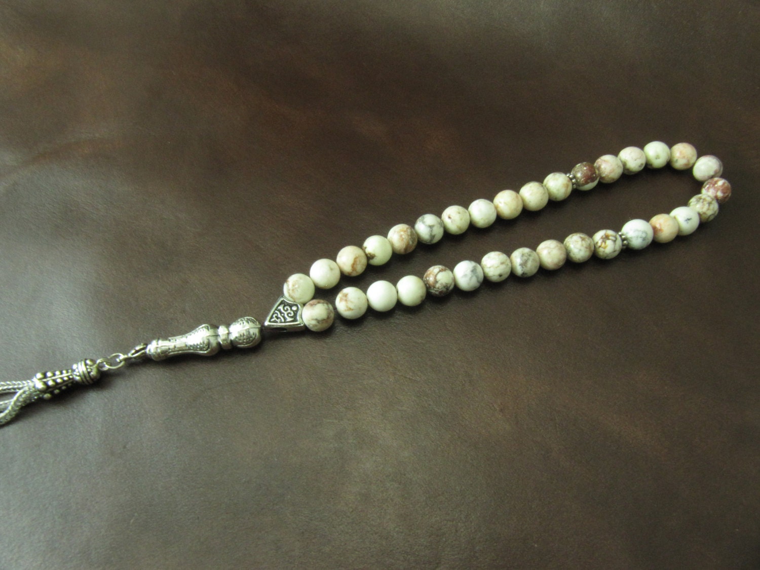 Turkish Islamic 33 Prayer Beads Tespih White Turquoise - Etsy