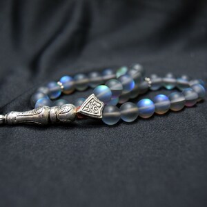 Turkish Islamic 33 Prayer Beads, Matte Aura Quartz Tesbih, Tasbih ...