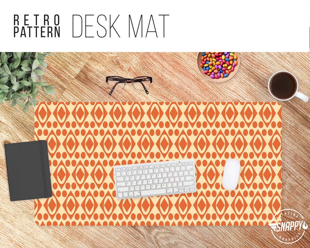 Retro Pattern Desk Mat - 3 Sizes - High Quality Digital Print, Dye ...