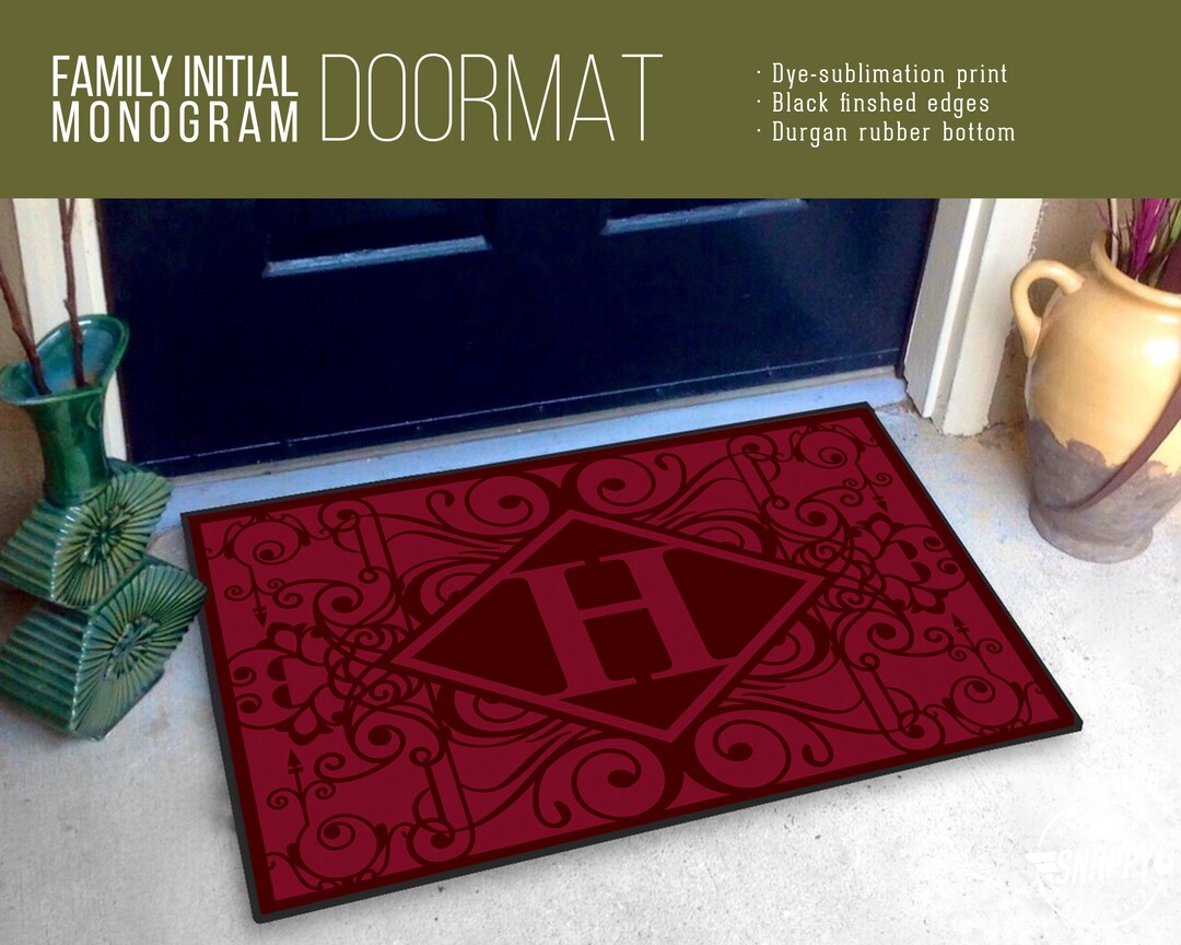 Custom Initial Monogram Welcome Mat/doormat/rug - 24" X 36" - High ...