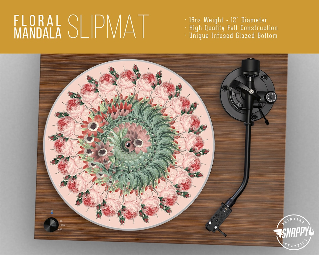 Floral Fractal Mandala Turntable Slipmat 12 and - Etsy UK