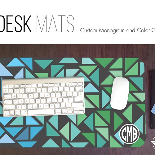 Hand Drawn Triangles Geometric Print Desk Mat W/ Custom - Etsy