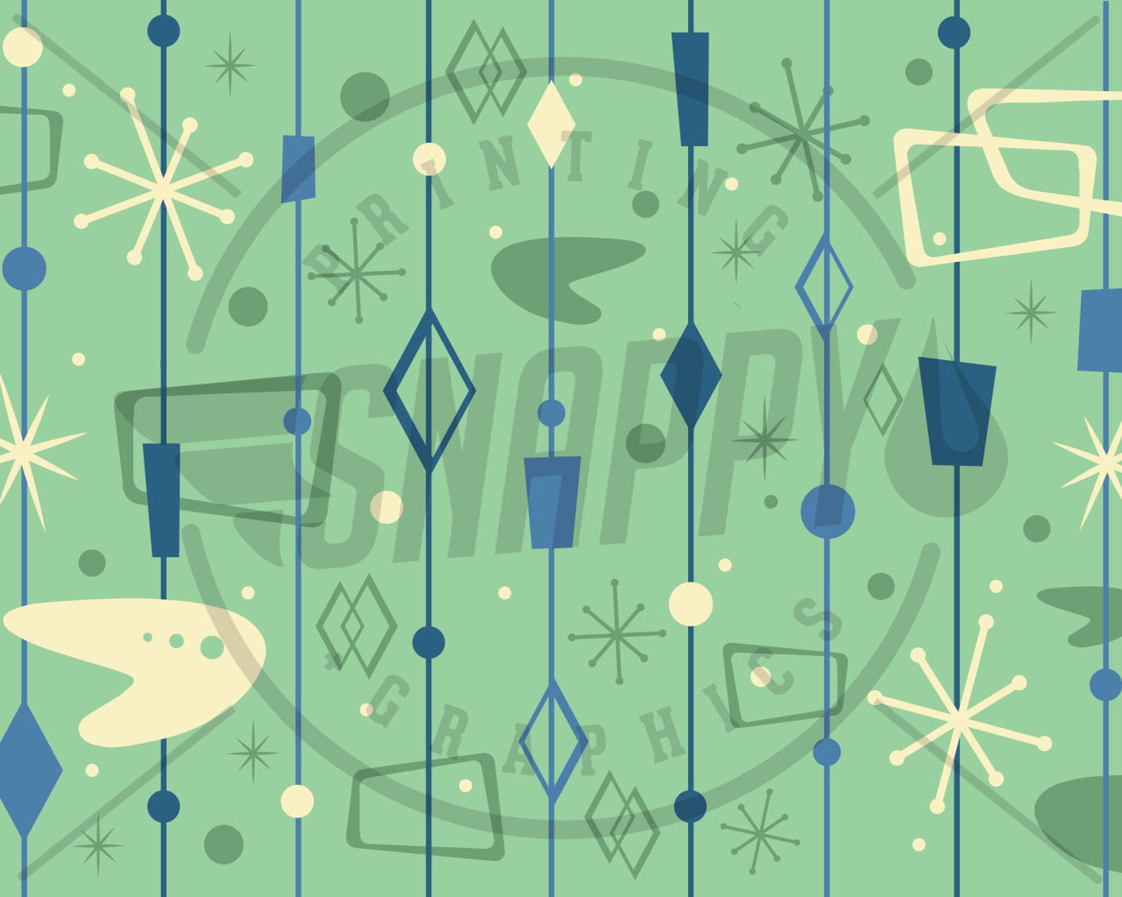 Atomic Age Pattern Desk Mat 3 Sizes Color Options High - Etsy