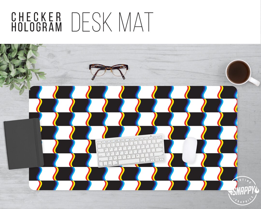 Checker Hologram Desk Mat – Hand-washable, Fade-proof Print - Etsy