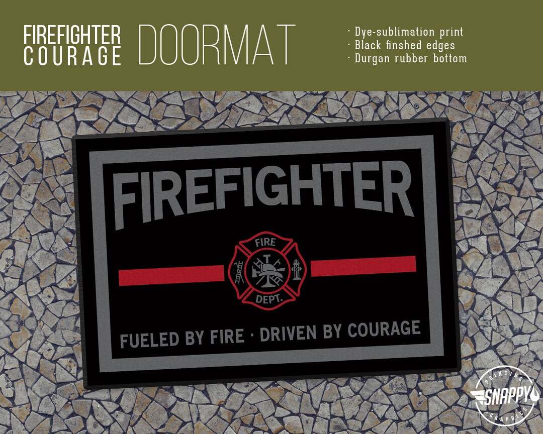 Firefighter Courage - Thin Red Line - Welcome Mat/doormat/rug - 2 Sizes ...