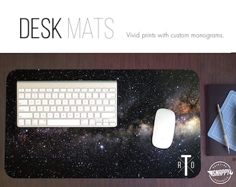 Floral Pattern Desk Mat W/ Custom Monogram 2 Sizes High | Etsy