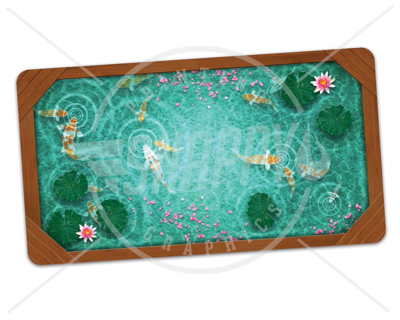 Koi Pond Desk Mat High Quality Digital Print Japanese Zen | Etsy