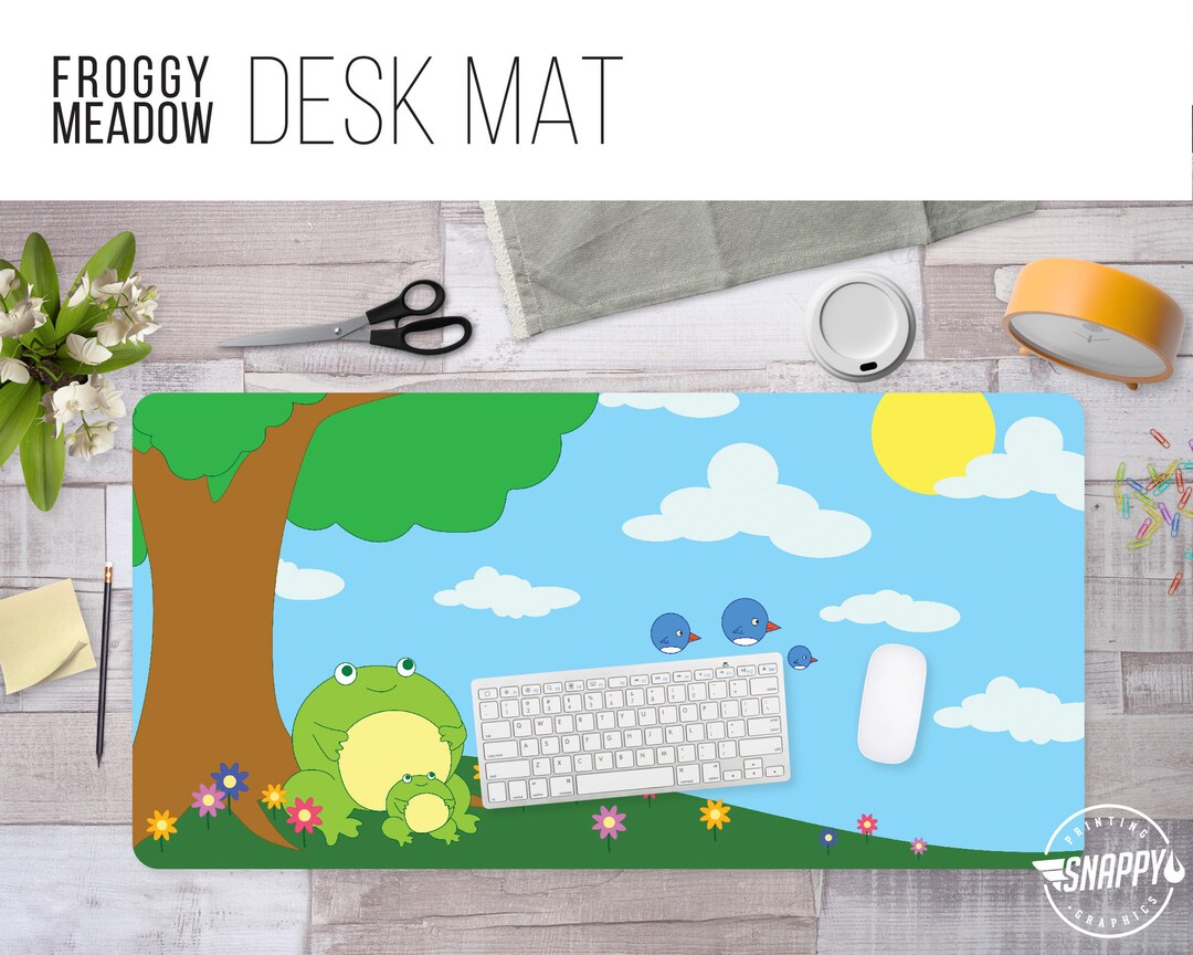Froggy Meadow Desk Mat – Hand-washable Dye Sublimation Print - Etsy