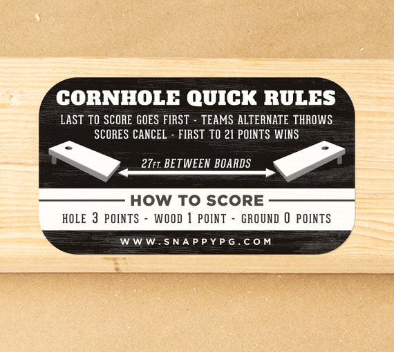 Cornhole Quick Reference Rules Sticker Set of 2 Bag Toss - Etsy