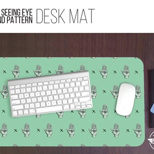 All Seeing Eye Hand Pattern Print Desk Mat (custom Colors Available ...