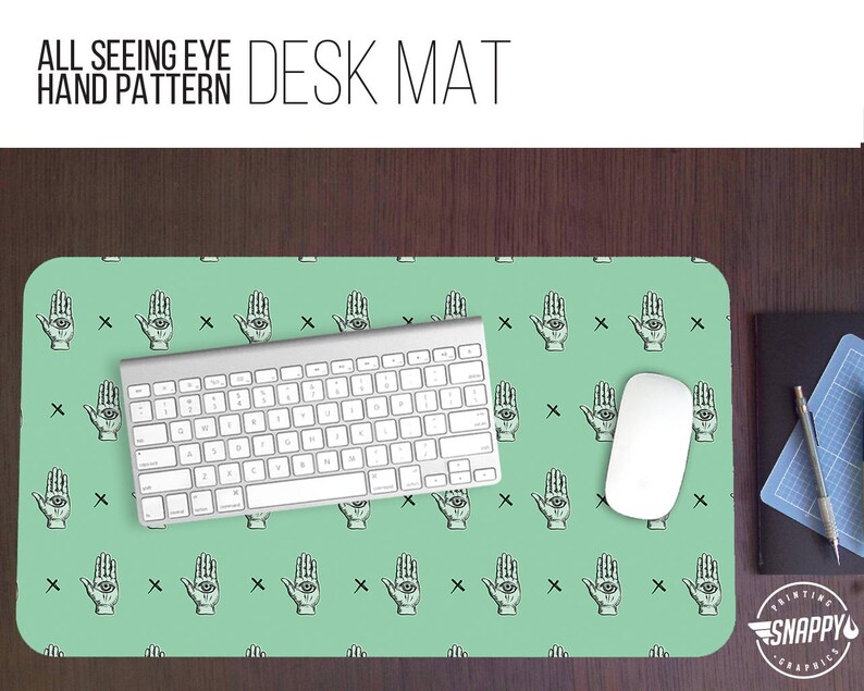 All Seeing Eye Hand Pattern Print Desk Mat custom Colors - Etsy