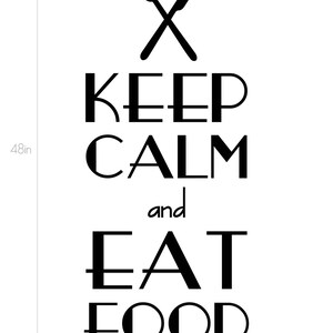 Keep Calm and Eat Food Wall Decal - Custom Kitchen Decor - Etsy