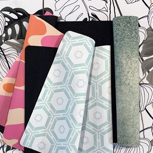 Geometric Floral Pattern Desk Mat W/ Custom Monogram - 3 Sizes - High ...