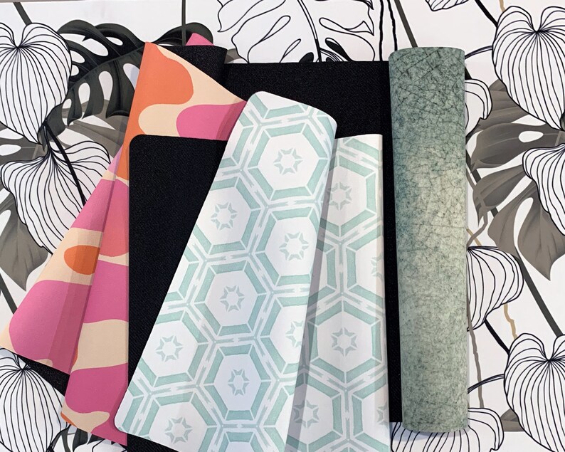 Geometric Floral Pattern Desk Mat W/ Custom Monogram 3 Sizes - Etsy