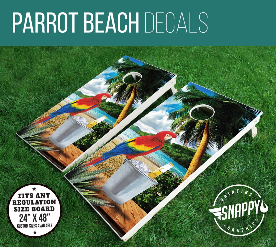 Parrot Beach Cornhole Decal Wraps – Tropical Game Board Stickers - Etsy