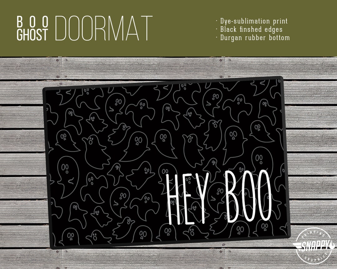 Hey Boo Ghost Doormat – Dye-sublimation Print, Halloween Welcome Mat - Etsy