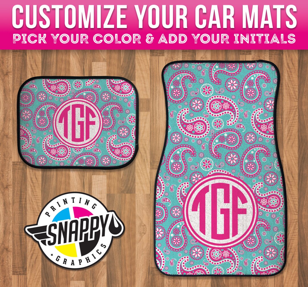 Paisley Monogram Car Mats – Personalized Auto Decor - Etsy