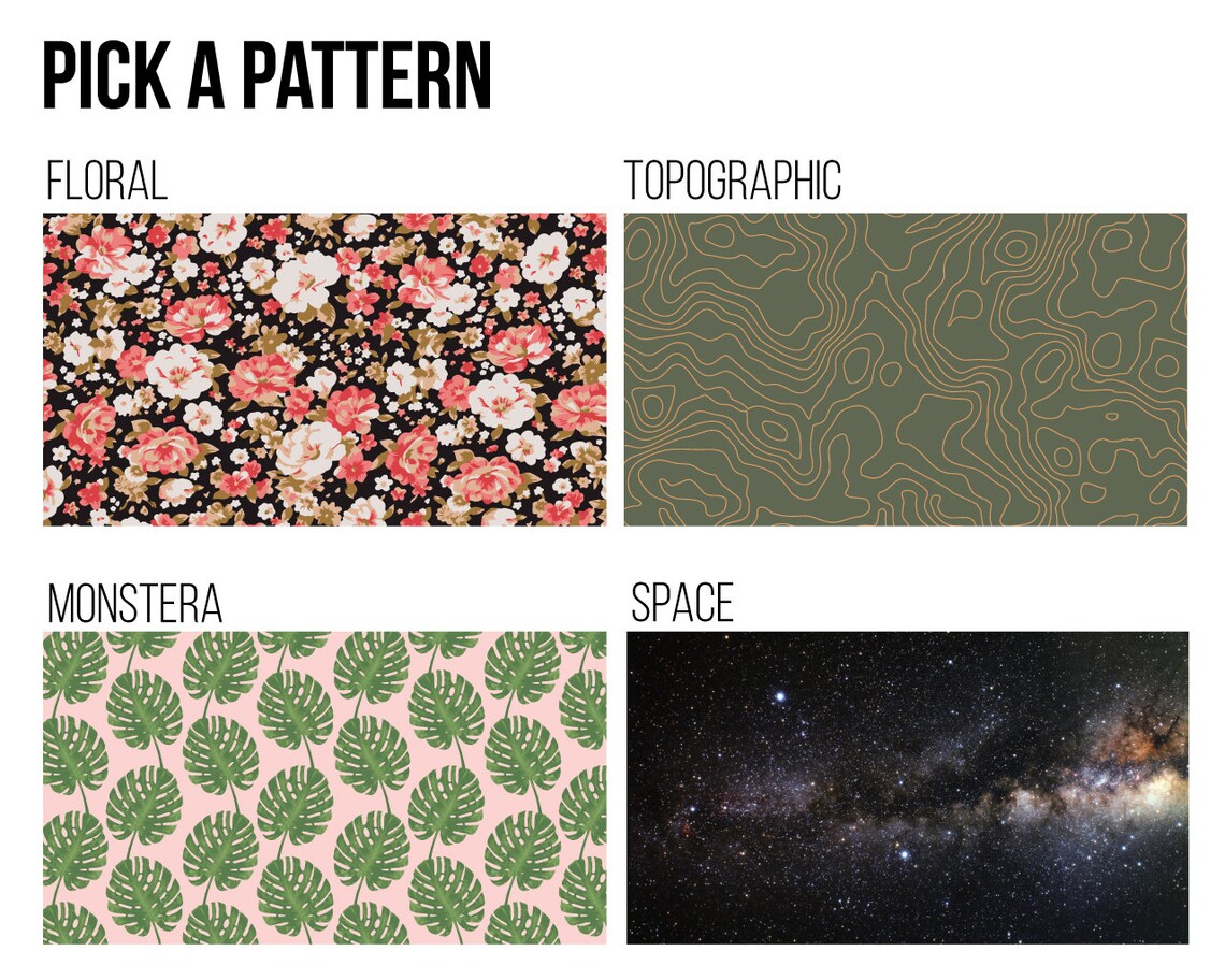 Floral Pattern Desk Mat W/ Custom Monogram 2 Sizes High - Etsy