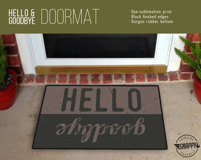 Hello and Goodbye Custom Color Welcome Mat/doormat/rug 2 - Etsy