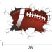 Football Breaking Through, Bursting, Shattering the Wall Decal for Boys ...