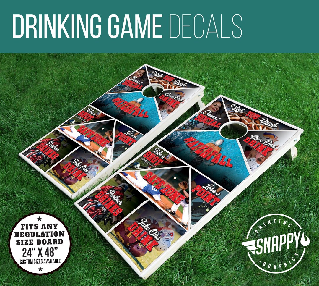 Drinking Game Cornhole Decals – "i Sink You Drink" Vinyl Wraps - Etsy