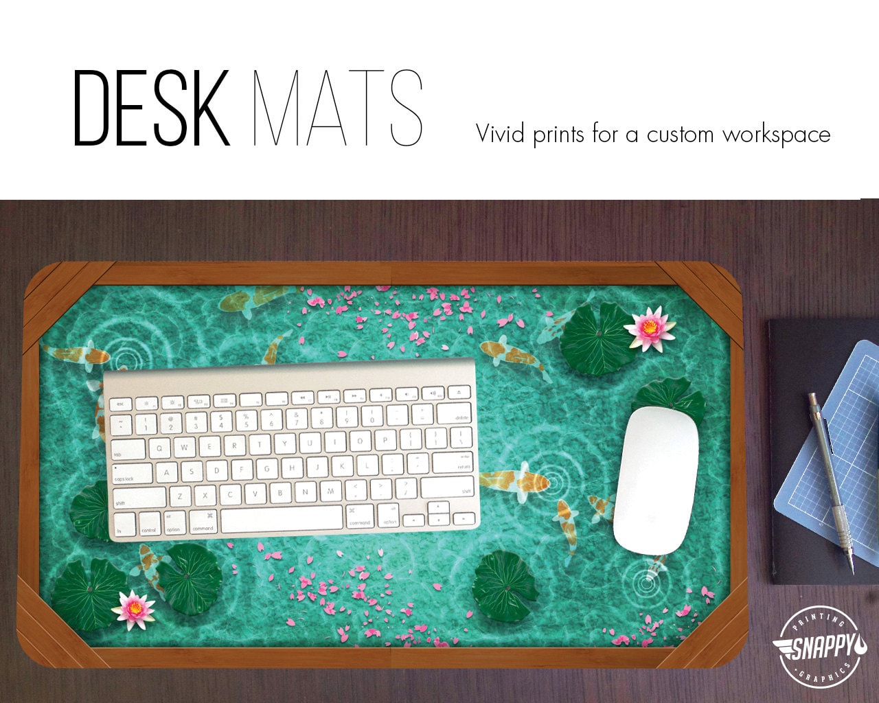 Koi Pond Desk Mat High Quality Digital Print Japanese Zen | Etsy