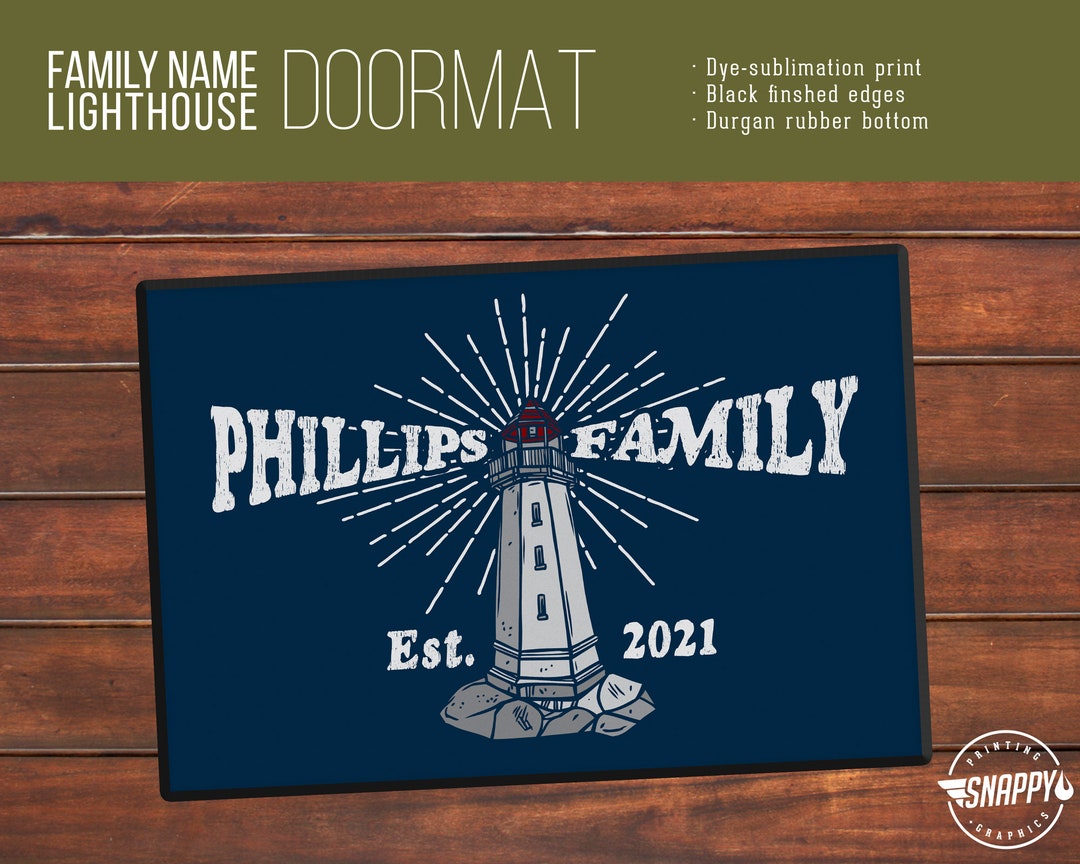 Family Name, Lighthouse Welcome Mat/doormat/rug - Dye-sublimation, Felt ...