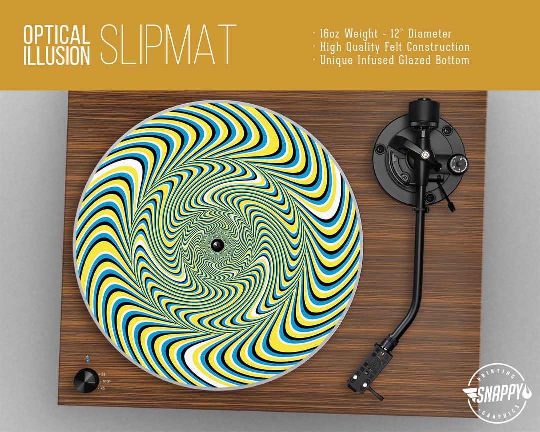 Optical Illusion Turntable Slipmat – Glazed Bottom, 12" Felt DJ Mat - Etsy