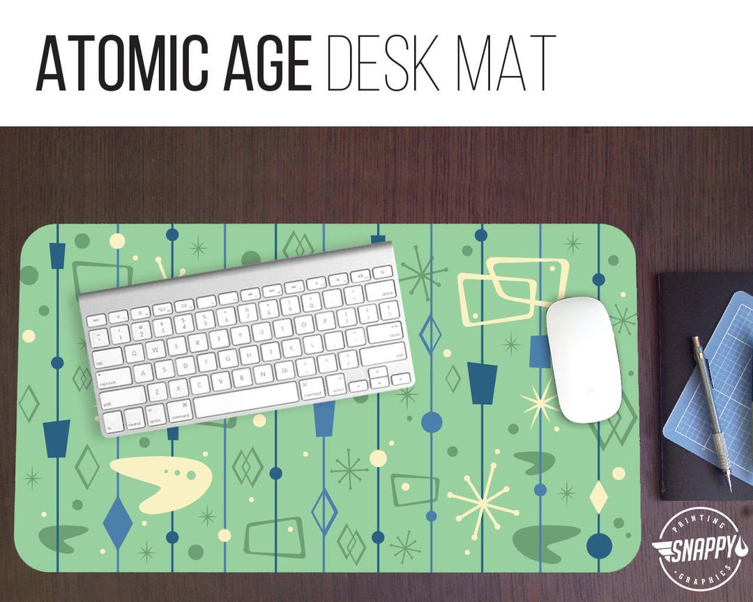Atomic Age Pattern Desk Mat - 3 Sizes - Color Options - High Quality ...