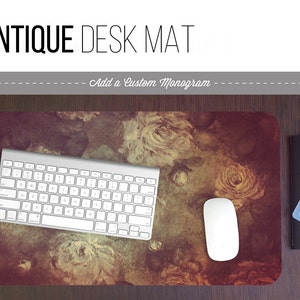 Antique Pattern Desk Mat W/ Custom Monogram - 3 Sizes - High Quality ...