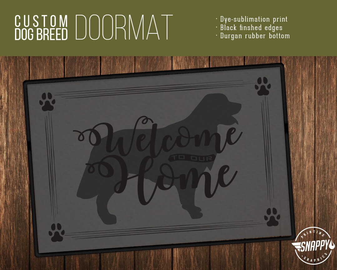 Custom Dog Breed Welcome Mat/doormat/rug - 24" X 36" - High Quality ...