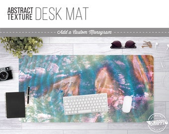 Bright Texture Print Desk Mat W/ Custom Monogram 3 Sizes | Etsy