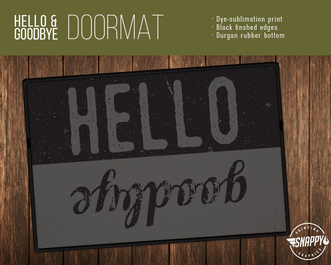 Hello and Goodbye, Custom Color - Welcome Mat/doormat/rug - 2 Sizes ...