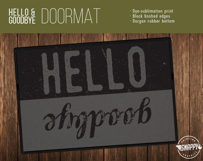 Hello and Goodbye, Custom Color Welcome Mat/doormat/rug 2 Sizes 24 X 36 ...
