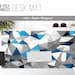 Low Poly Blue Triangle 3D Print Desk Mat W/ Custom Monogram - Etsy